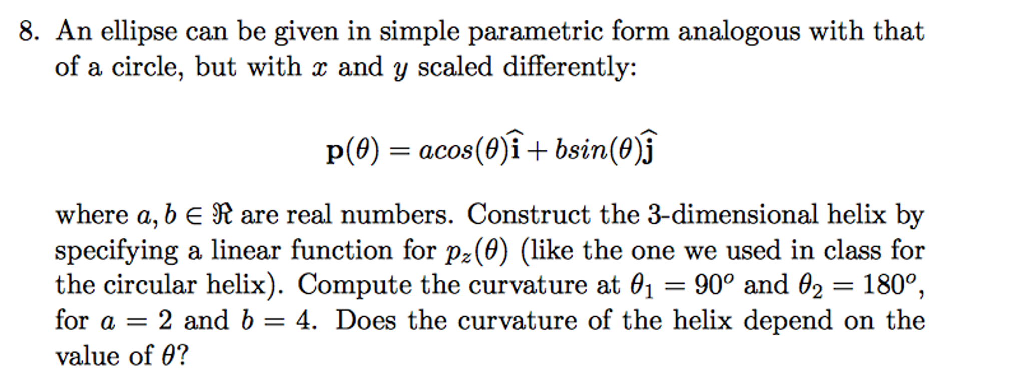 An ellipse can be given in simple parametric form | Chegg.com