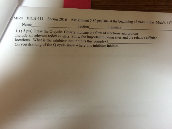Draw the Q cycle. Clearly indicate the flow of | Chegg.com