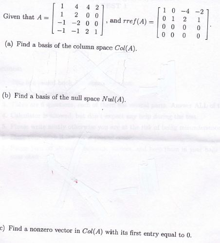 Solved Find a basis of the column space Col(A). Find a | Chegg.com