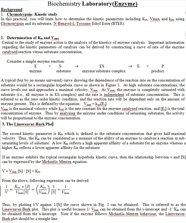Solved Biochemistry Laboratory Enzyme) Background 1. | Chegg.com