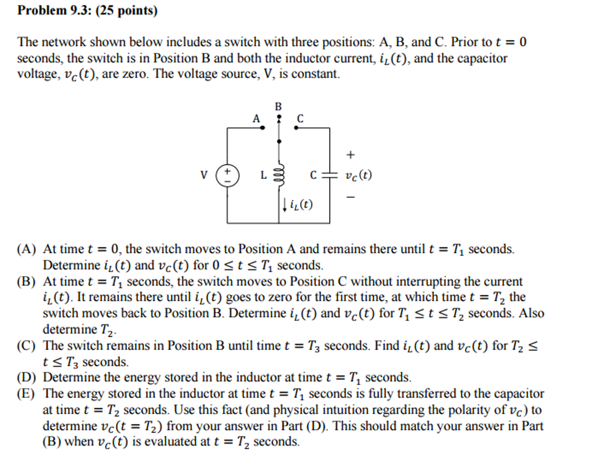 Solved The network shown below includes a switch with three | Chegg.com