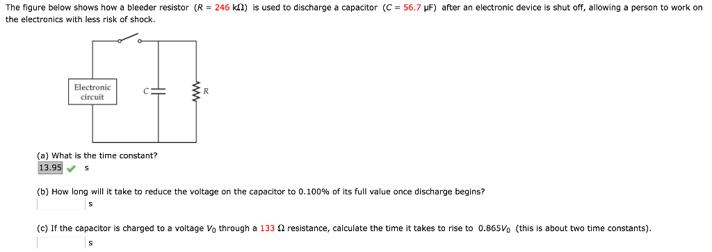 Solved The figure below shows how a bleeder resistor (R = | Chegg.com