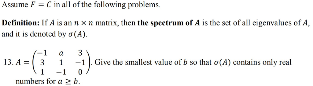 Solved Assume F = C in all of the following problems. | Chegg.com