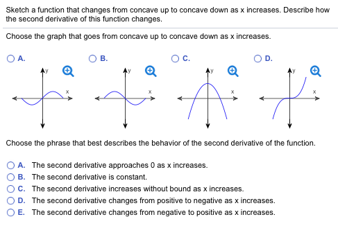 Solved Sketch a function that changes from concave up to | Chegg.com