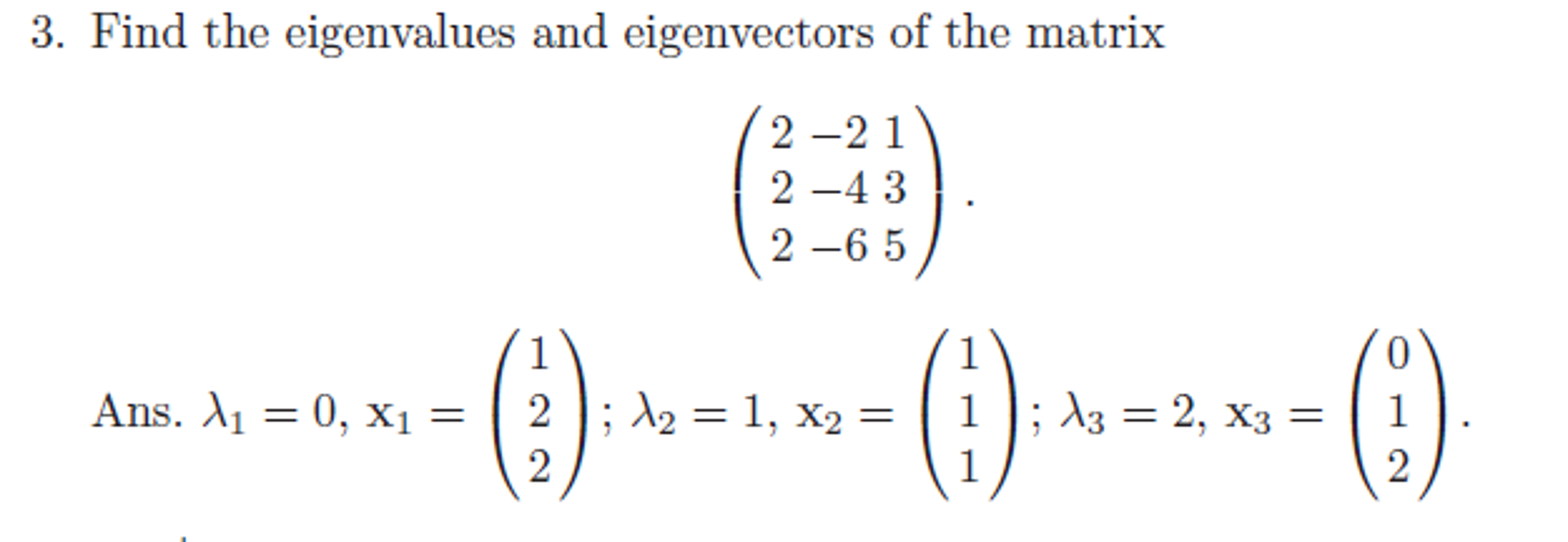 Solved Find the eigenvalues and eigenvectors of the matrix | Chegg.com