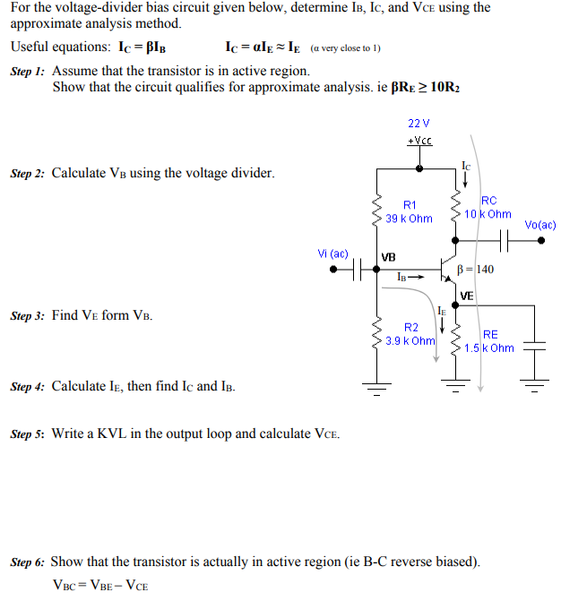 Solved For the voltage-divider bias circuit given below, | Chegg.com