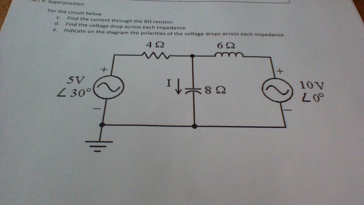 Solved Superposition For the circuit below Find the current | Chegg.com