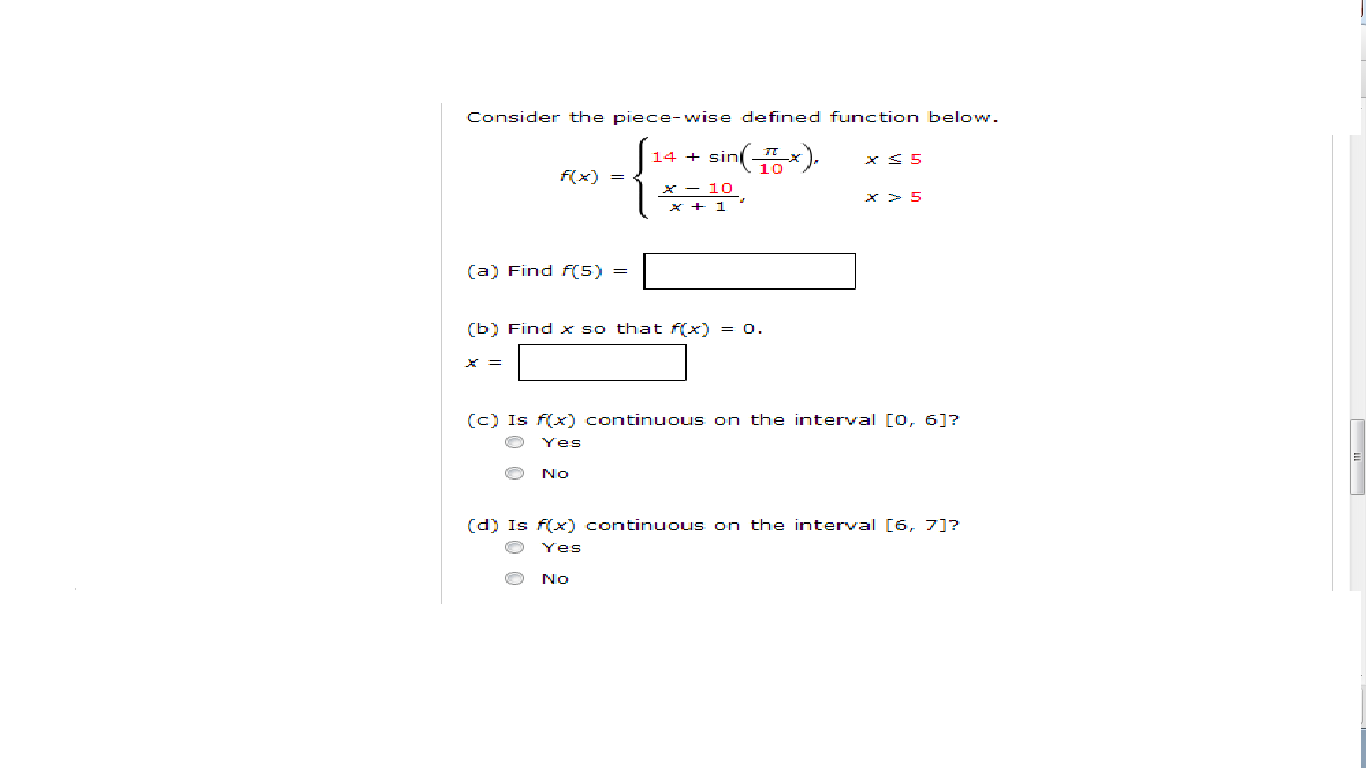 Solved Consider the piece - wise defined function below. | Chegg.com