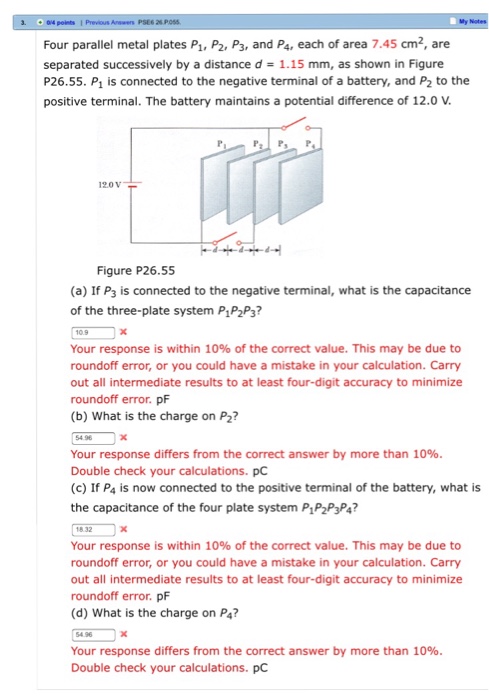 Solved Four parallel metal plates P_1, P_2, P_3, and P_4, | Chegg.com