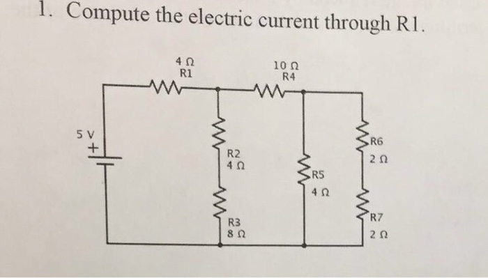 Solved Compute the electric current through R1. | Chegg.com