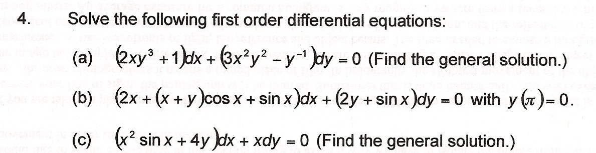 Solved Solve the following first order differential | Chegg.com