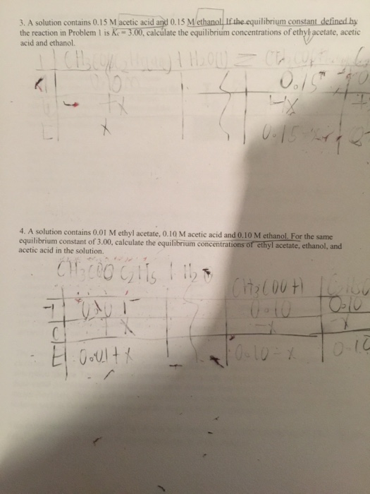 Solved uilibrium constant defined hy 3. A solution contains | Chegg.com