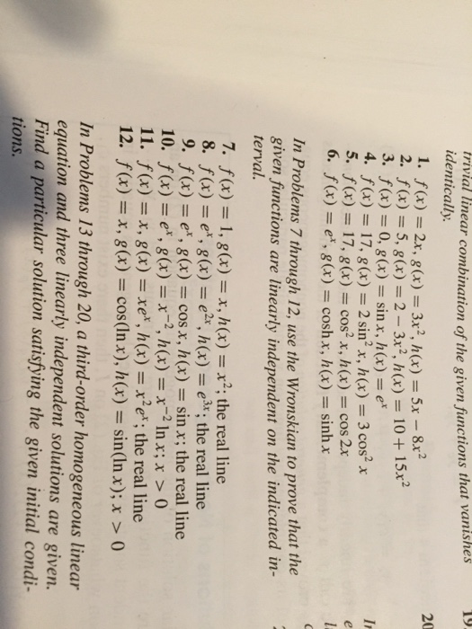 Solved linear combination of the given functions that | Chegg.com