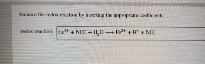 Solved Balance the redox reaction by inserting the | Chegg.com