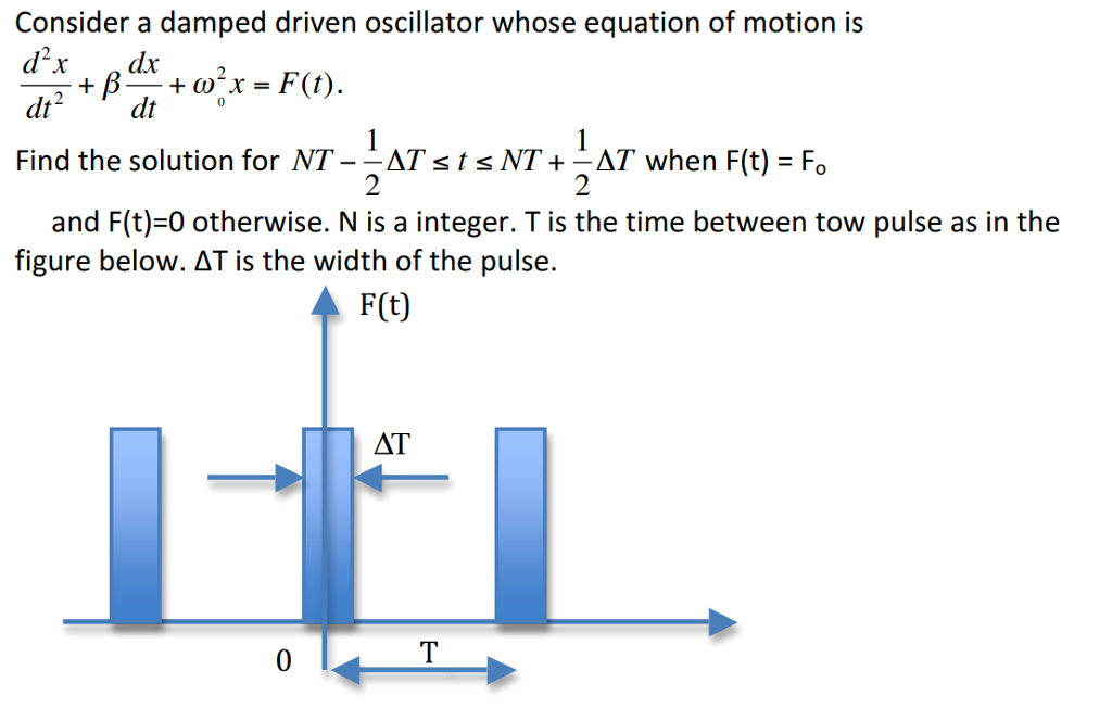 Solved Consider a damped driven oscillator whose equation of | Chegg.com