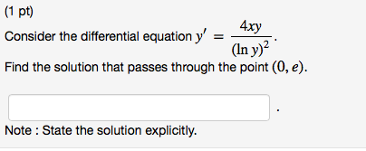 Solved Consider the differential equation y' = 4xy/(ln y)^2. | Chegg.com