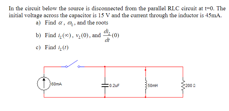 Solved In the circuit below the source is disconnected from | Chegg.com