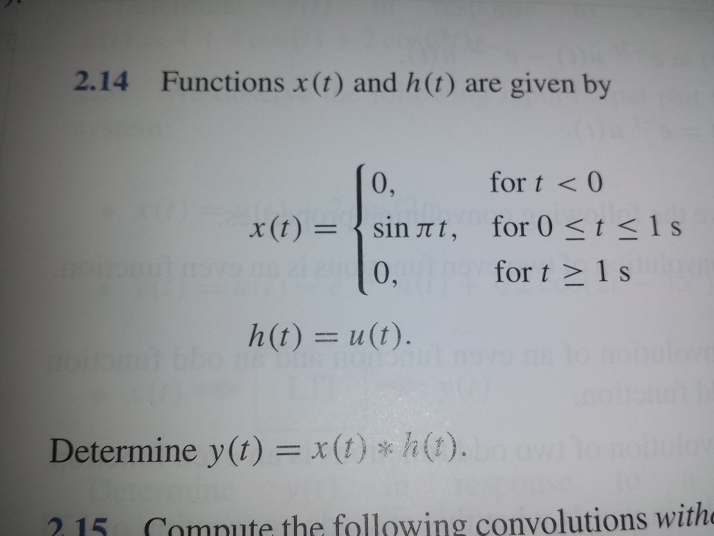 Solved 2.14 Functions x(t) and h(t) are given. Determine | Chegg.com