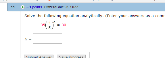 Solved Solve the following equation analytically. (Enter | Chegg.com
