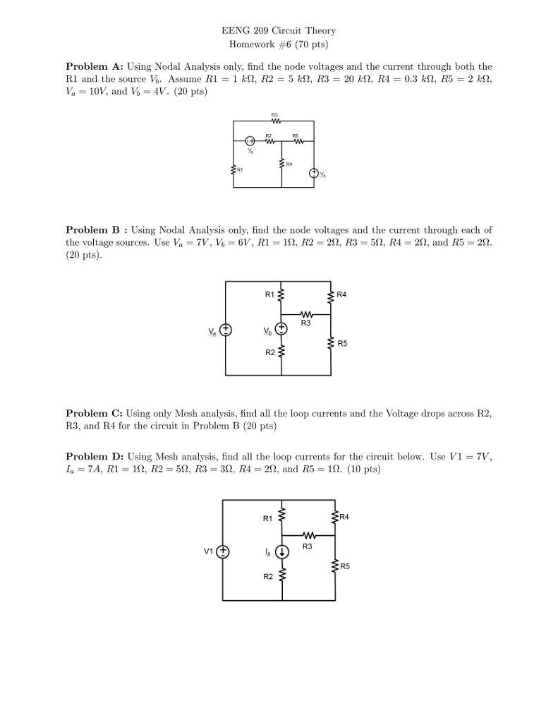 Solved Using Nodal Analysis Only Find The Node Voltages And
