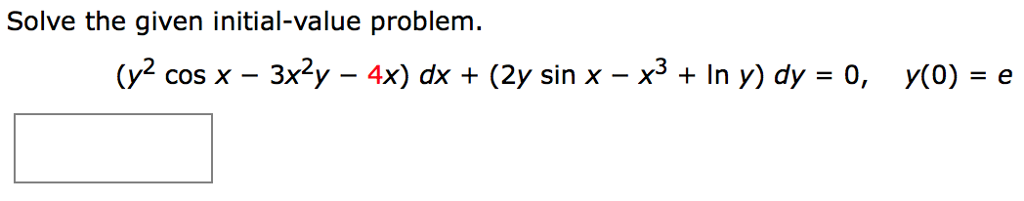 Solved Solve the given initial-value problem (y^2 cos x - | Chegg.com
