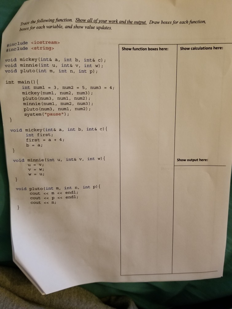 Solved the following function. Show all of your work and the | Chegg.com