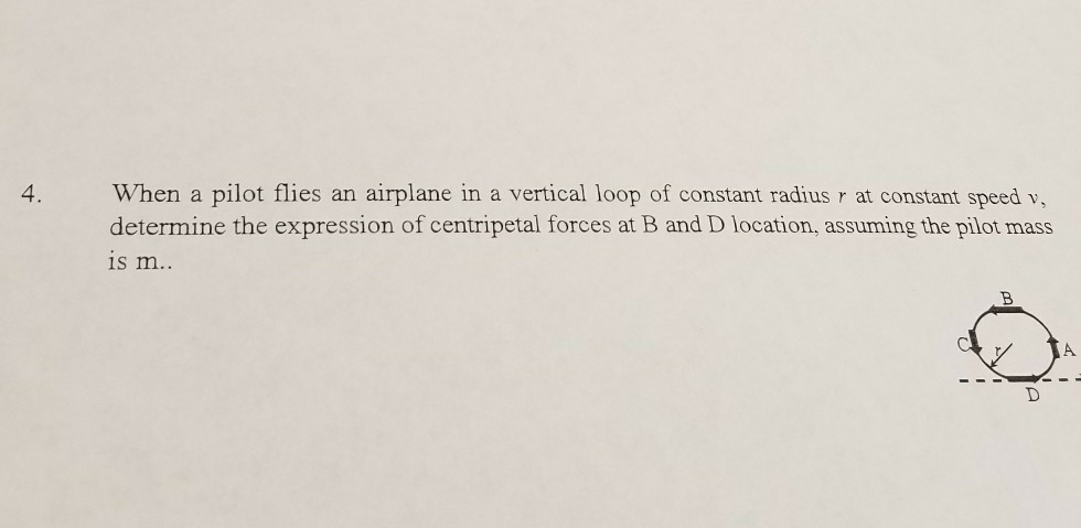 Solved 4. When a pilot flies an airplane in a vertical loop | Chegg.com