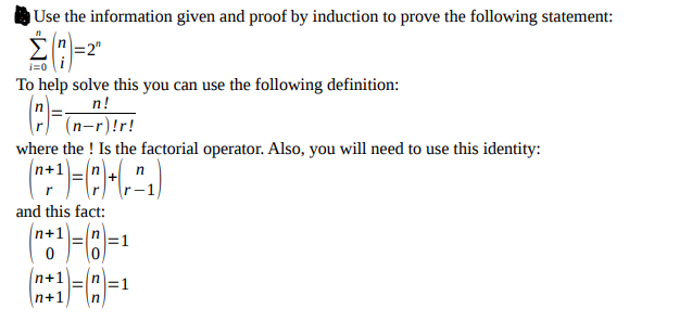 Solved Use the information given and proof by induction to | Chegg.com