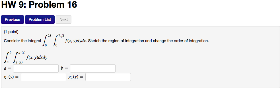 Solved HW 9: Problem 16 Previous Problem List Next 1 point | Chegg.com