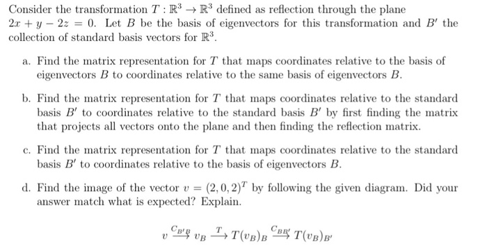 Solved Consider the transformation T: R^3 rightarrow R^3 | Chegg.com