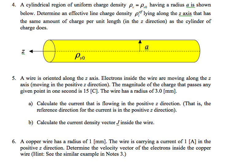 A cylindrical region of uniform charge density rho v | Chegg.com