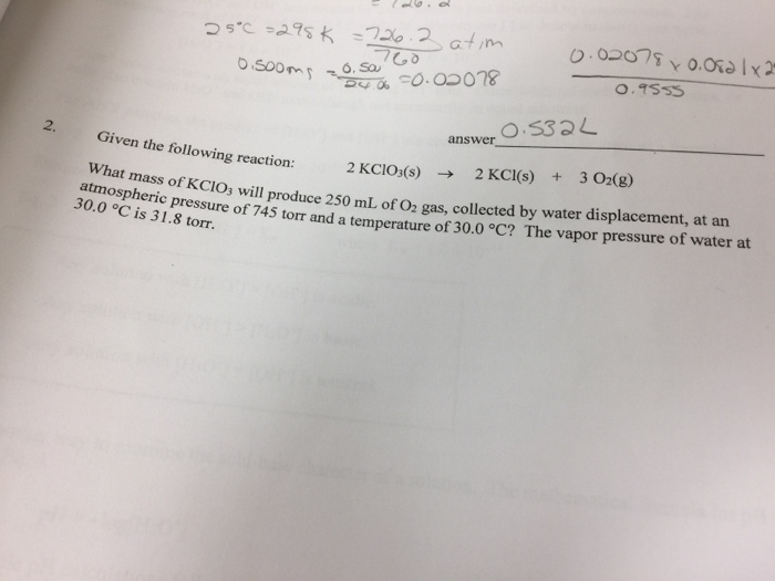 Solved Given the following reaction: What mass of KCIO_3 | Chegg.com