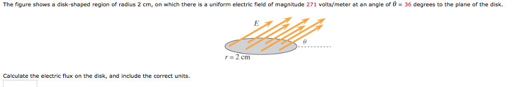 Solved The figure shows a disk-shaped region of radius 2 cm, | Chegg.com
