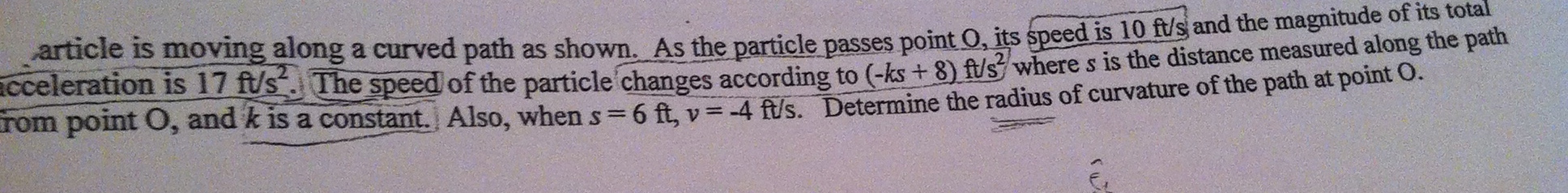 article is moving along a curved path as shown. As | Chegg.com