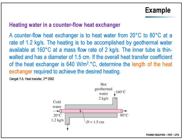 Solved Heating water in a counter-flow heat exchanger A | Chegg.com