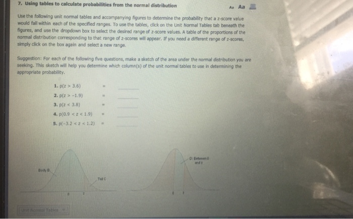 Solved: 7. Using Tables To Calculate Probabilities From Th... | Chegg.com