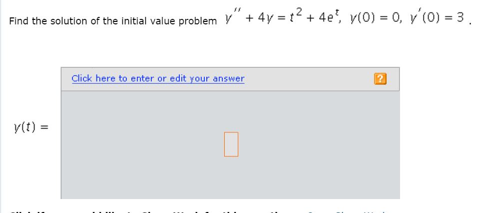 Solved Find the solution of the initial value problem y" + | Chegg.com