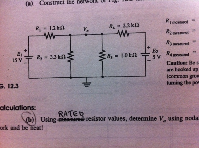 Solved B Using Rated Resistor Values Determine Va Using