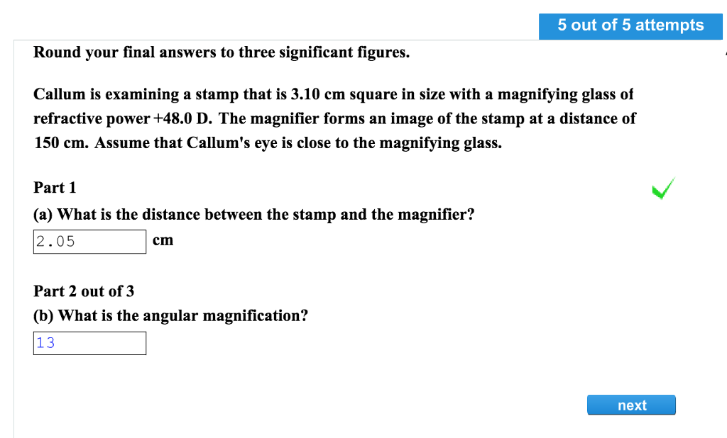 Solved 5 out of 5 attempts Round your final answers to three | Chegg.com