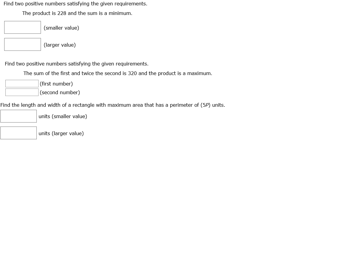 Solved Find two positive numbers satisfying the given | Chegg.com Solved Find two positive numbers satisfying the given | Chegg.com