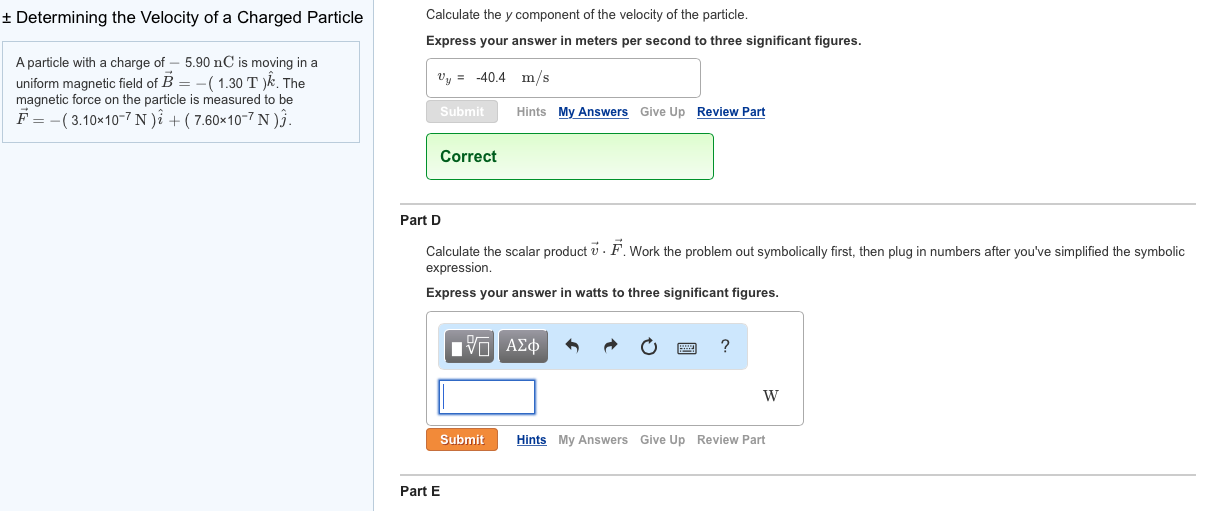 Solved Determining the Velocity of a Charged Particle A | Chegg.com