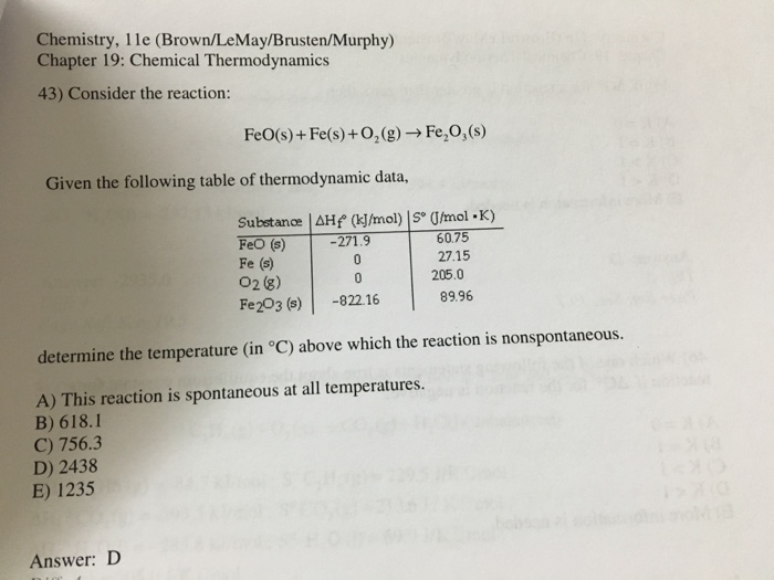 Solved Consider the reaction: FeO(s) + Fe(s) + O_2(g) | Chegg.com