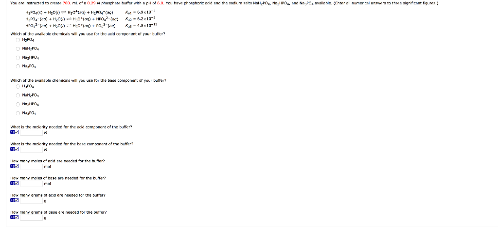 Solved You are instructed to create 700. mL of a 0.29 M | Chegg.com