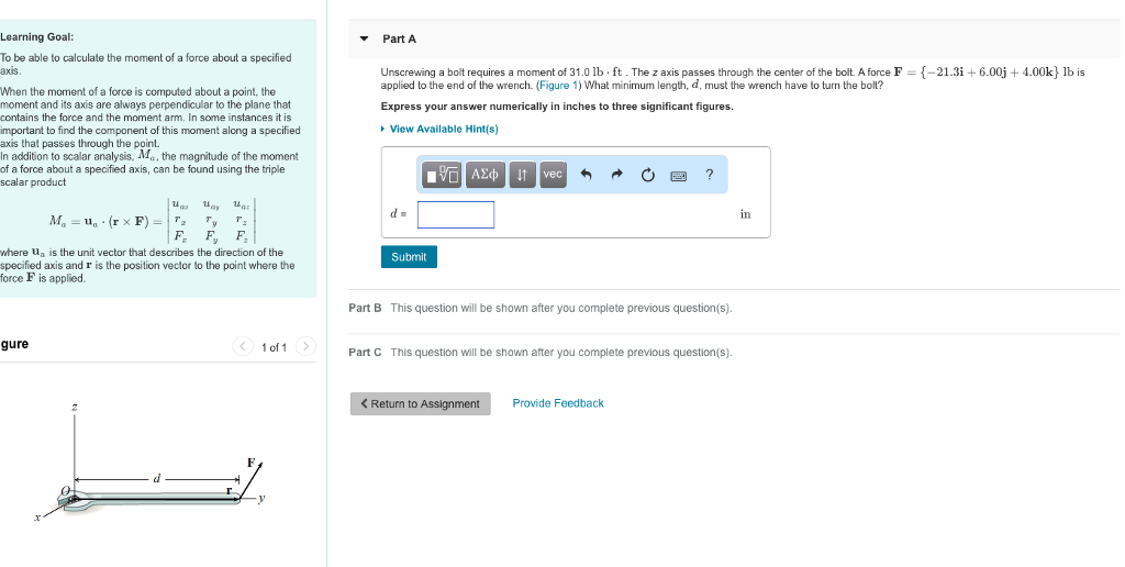 Solved Learning Goal Part A To be able to calculate the | Chegg.com
