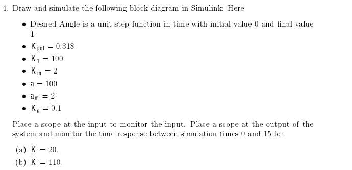 Draw and simulate the following block diagram in | Chegg.com