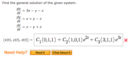 Solved Find the general solution of the given system. dx/dt | Chegg.com