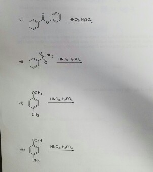 Solved predict the major products of the following nitration | Chegg.com