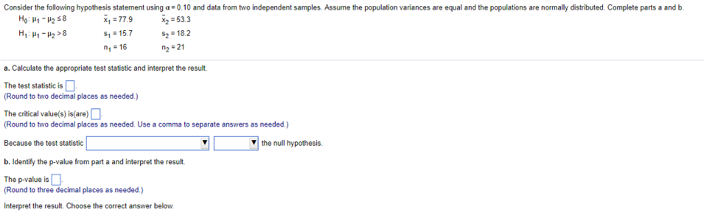 Solved Consider The Following Hypothesis Statement Using α