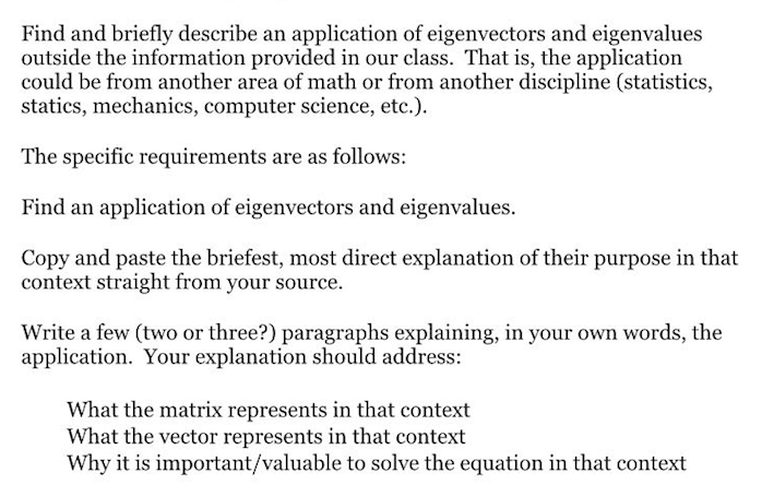 Solved Find and briefly describe an application of | Chegg.com