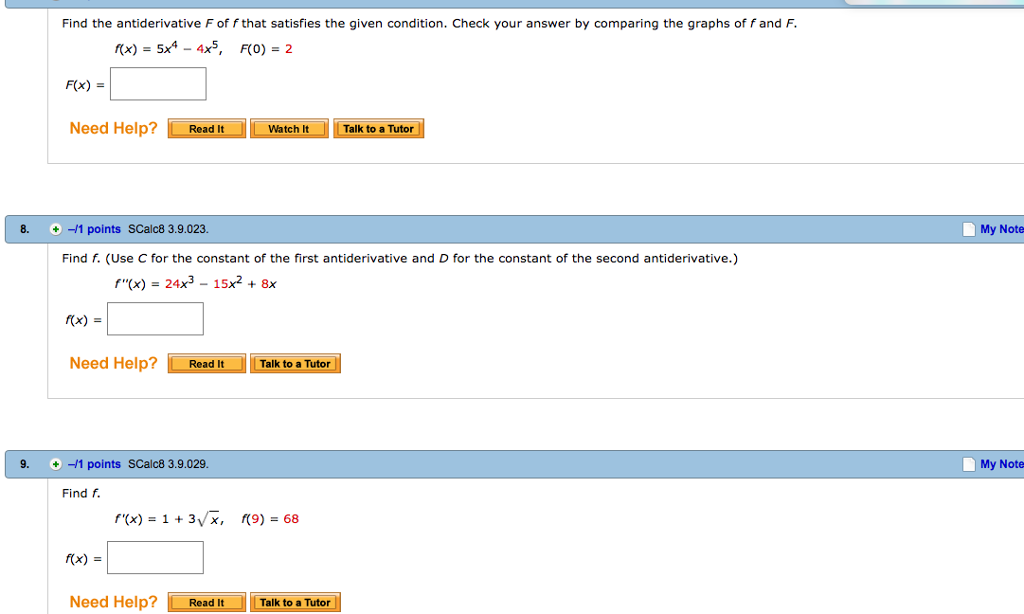 Solved Find the antiderivative F of f that satisfies the | Chegg.com
